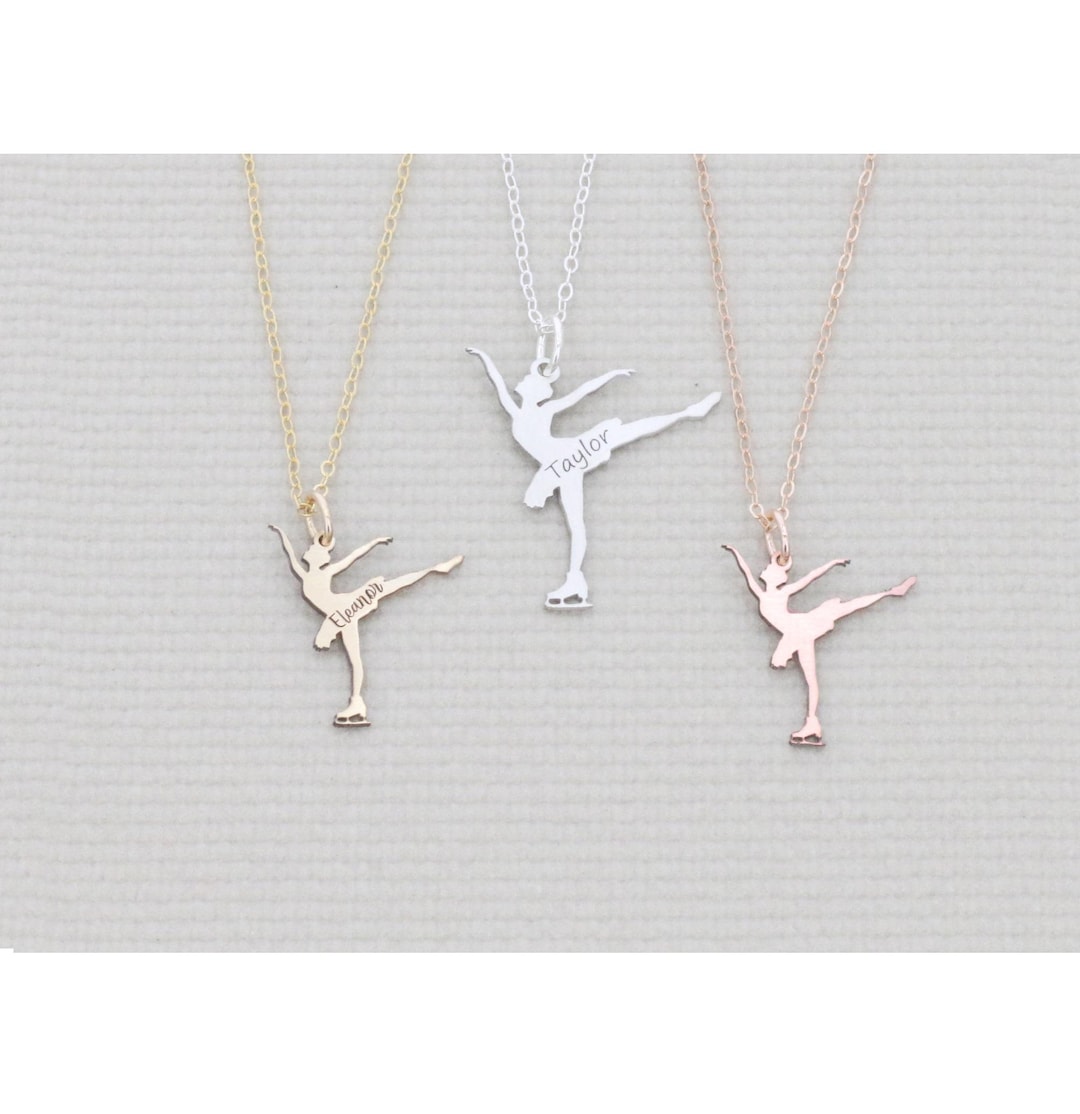 Figure Skater Necklace: Custom Ice Skating Winter Sports in Sterling ...