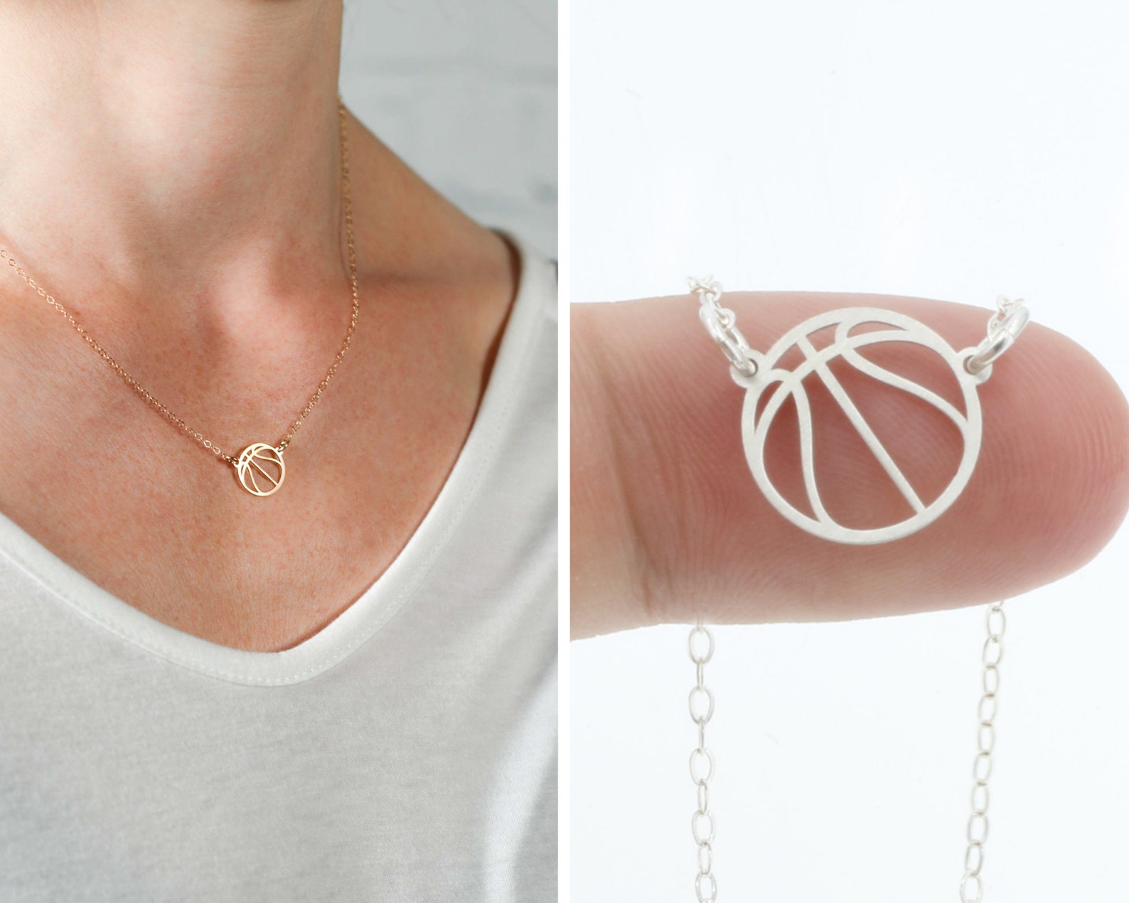 Basketball Necklace / Sports Gift Team Necklace / Gift | Etsy