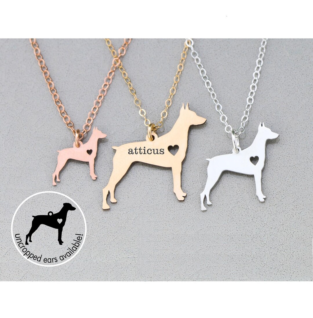 Doberman Necklace: Sterling Silver Dog Breed Pendant - Etsy