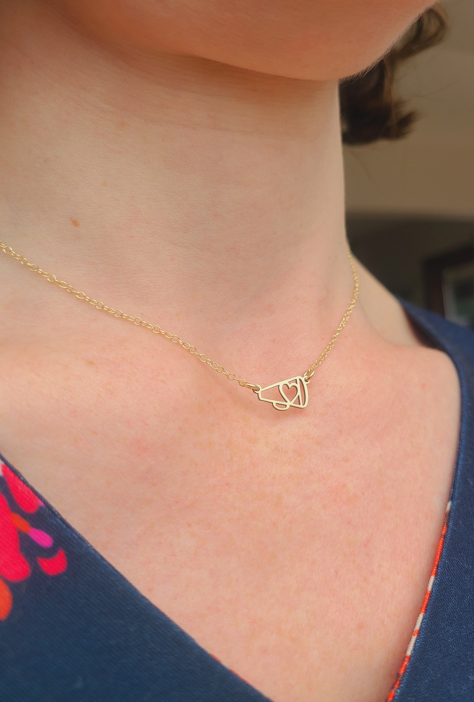 Cheer Necklace Cheerleader Gift Tiny Megaphone Charm Necklace - Etsy