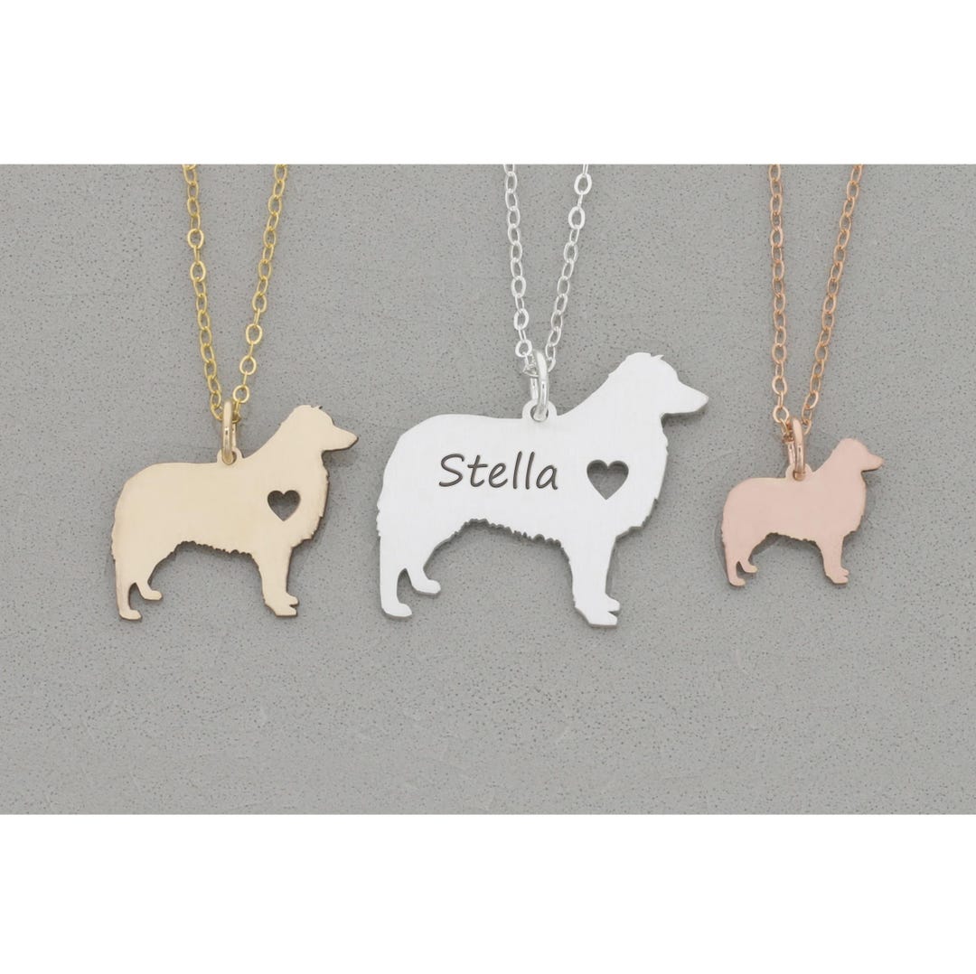 Personalized Australian Shepherd Necklace: Sterling Silver Aussie Dog ...