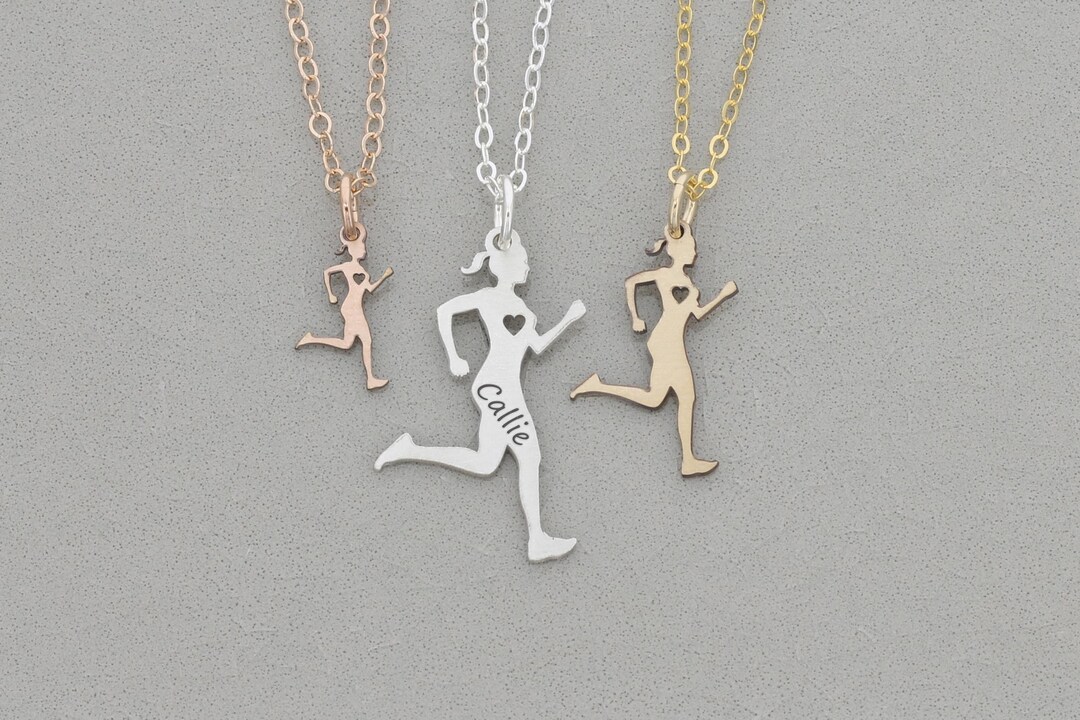 Engraved Runner Necklace: Sterling Silver Run Jewelry, Marathon Gift - Etsy