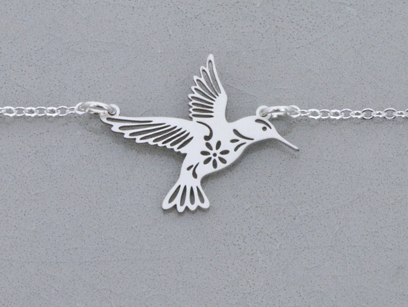 Bird Lover Necklace: Hummingbird Sterling Silver Geometric Gift - Etsy