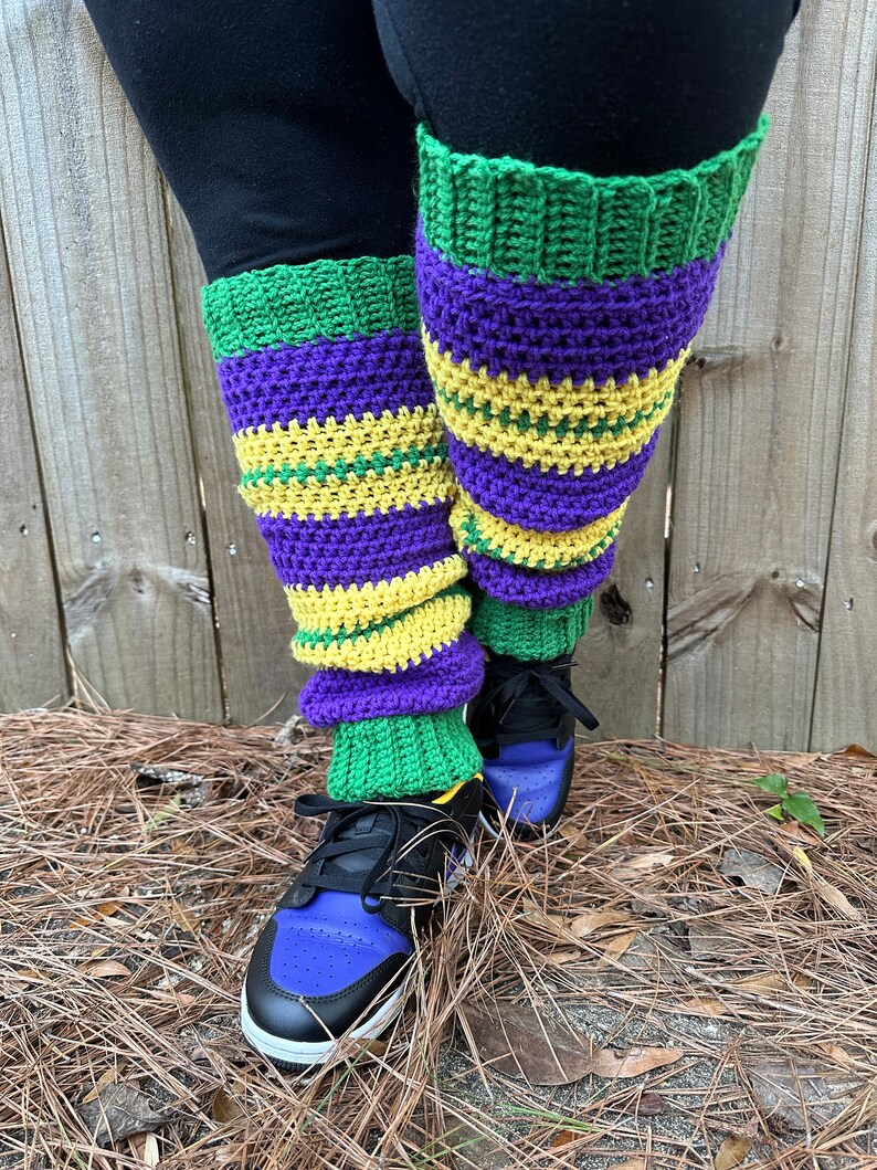 Mardi Gras Leg Warmers Crochet Pattern - Etsy