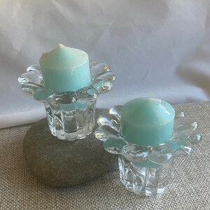 Elegant Clear Glass Flower Petal Multi Use Candle Holders - Etsy