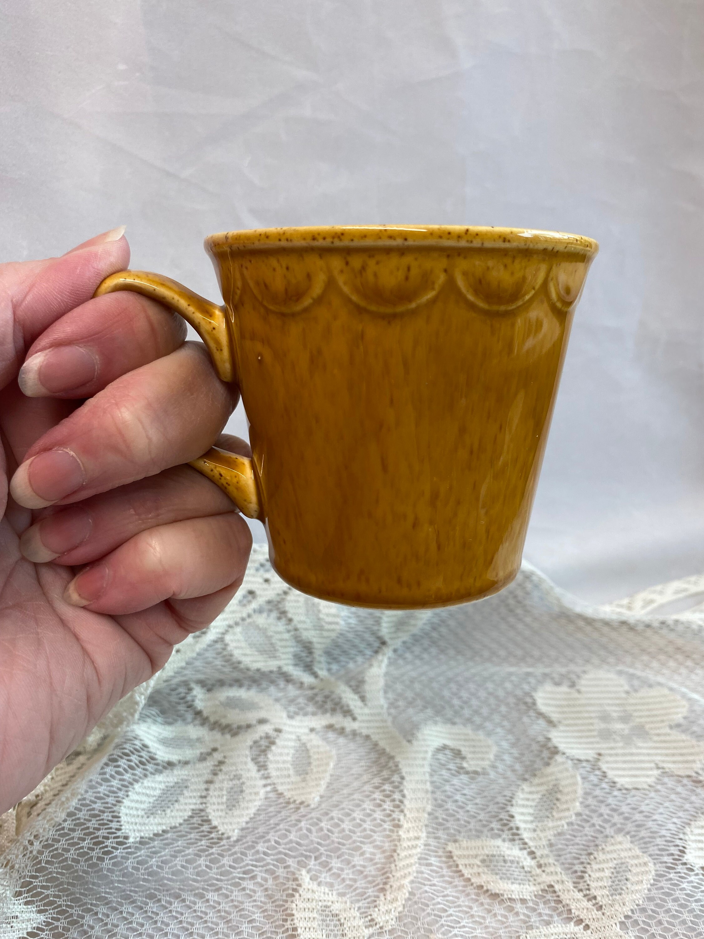 Set of 4 1970s Mugs in a Golden Brown Glaze - Etsy
