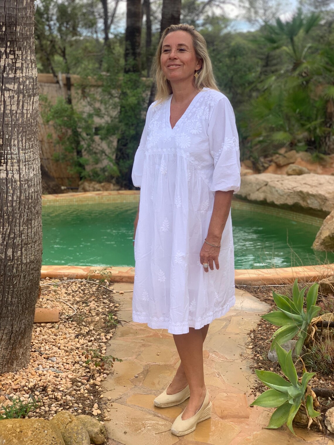 White Cotton Tunic From Ibiza, Boho Blouse ,white Dress ,white Beach ...