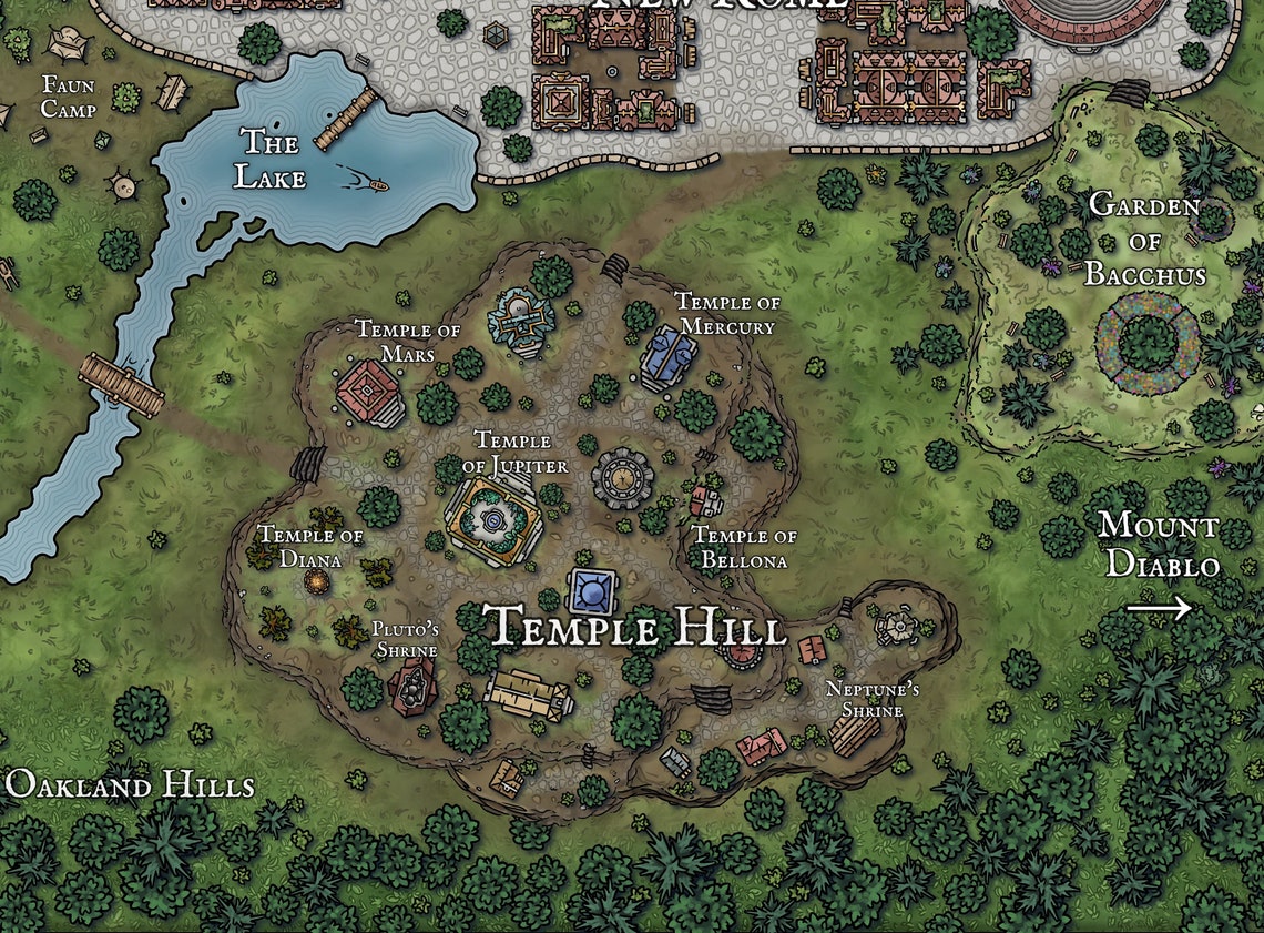 Camp Jupiter Map DIGITAL DOWNLOAD Percy Jackson Roman Camp Map PJO ...