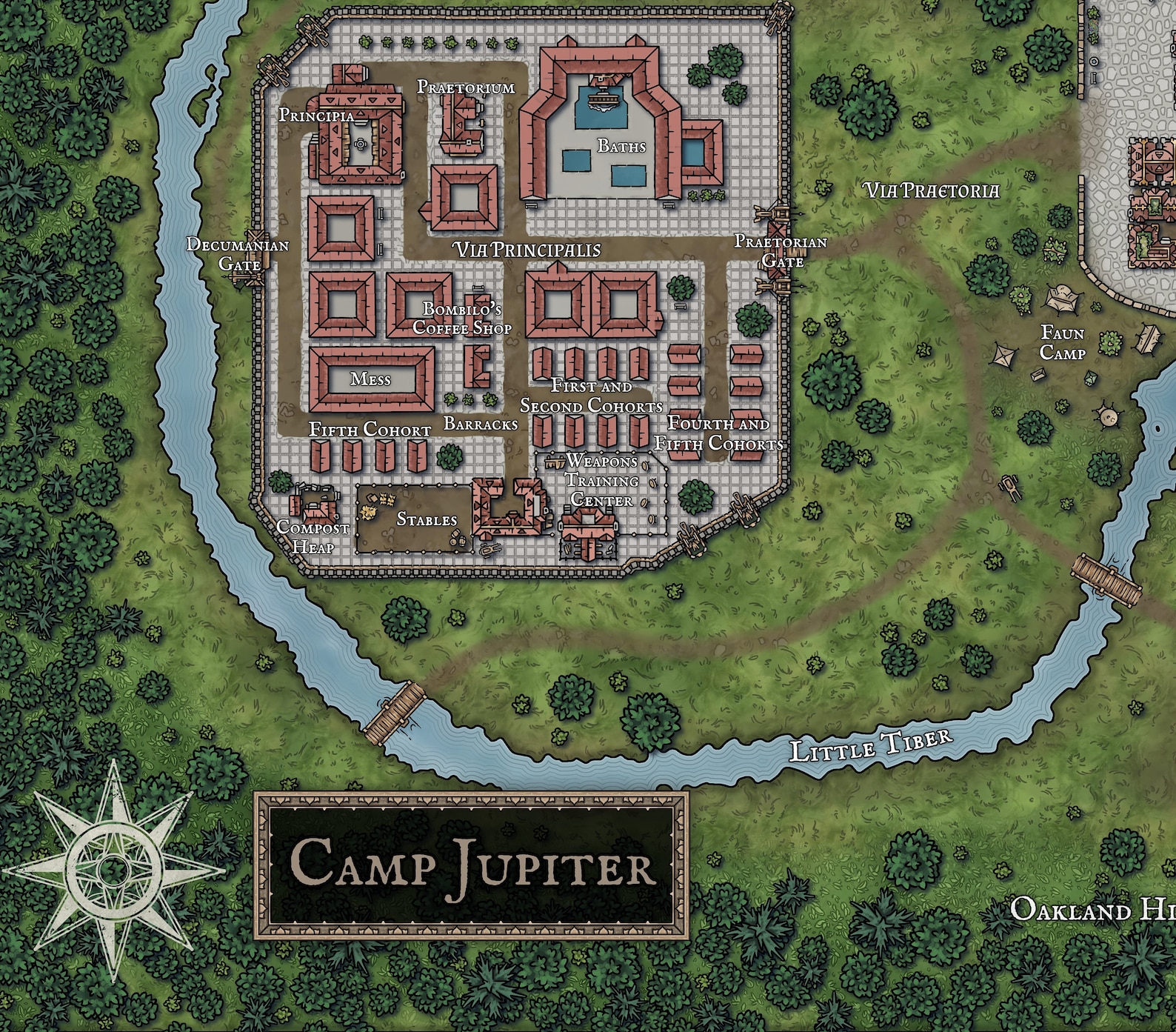 Camp Jupiter Map DIGITAL DOWNLOAD Percy Jackson Roman Camp Map PJO ...