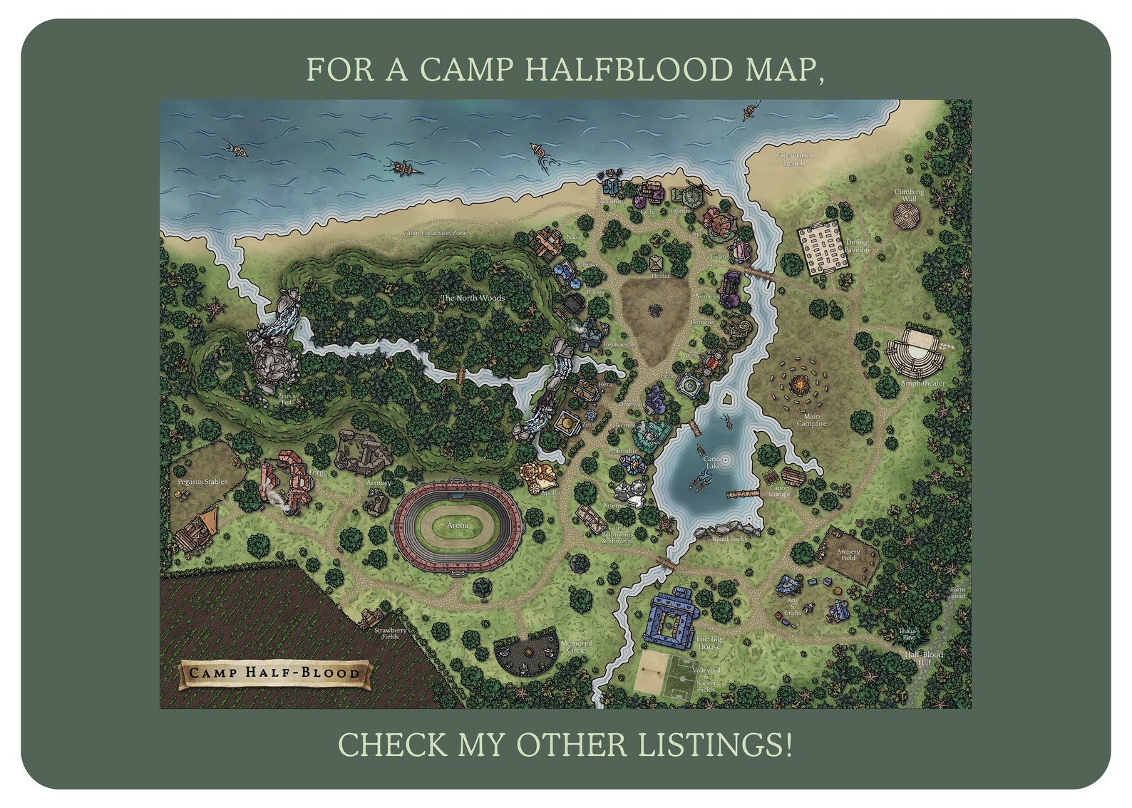 Camp Jupiter Map DIGITAL DOWNLOAD Percy Jackson Roman Camp Map PJO ...