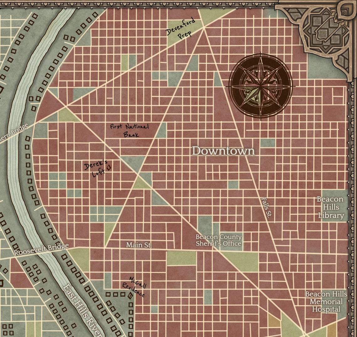 Beacon Hills Map DIGITAL DOWNLOAD || Teen Wolf Art Print Poster - Etsy