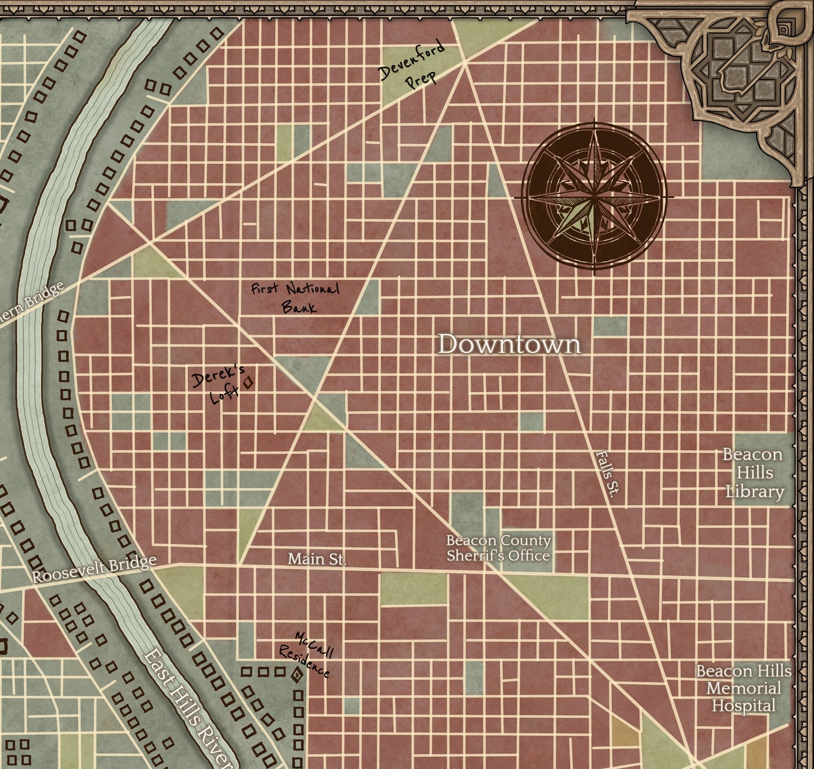 Beacon Hills Map DIGITAL DOWNLOAD || Teen Wolf Art Print Poster - Etsy