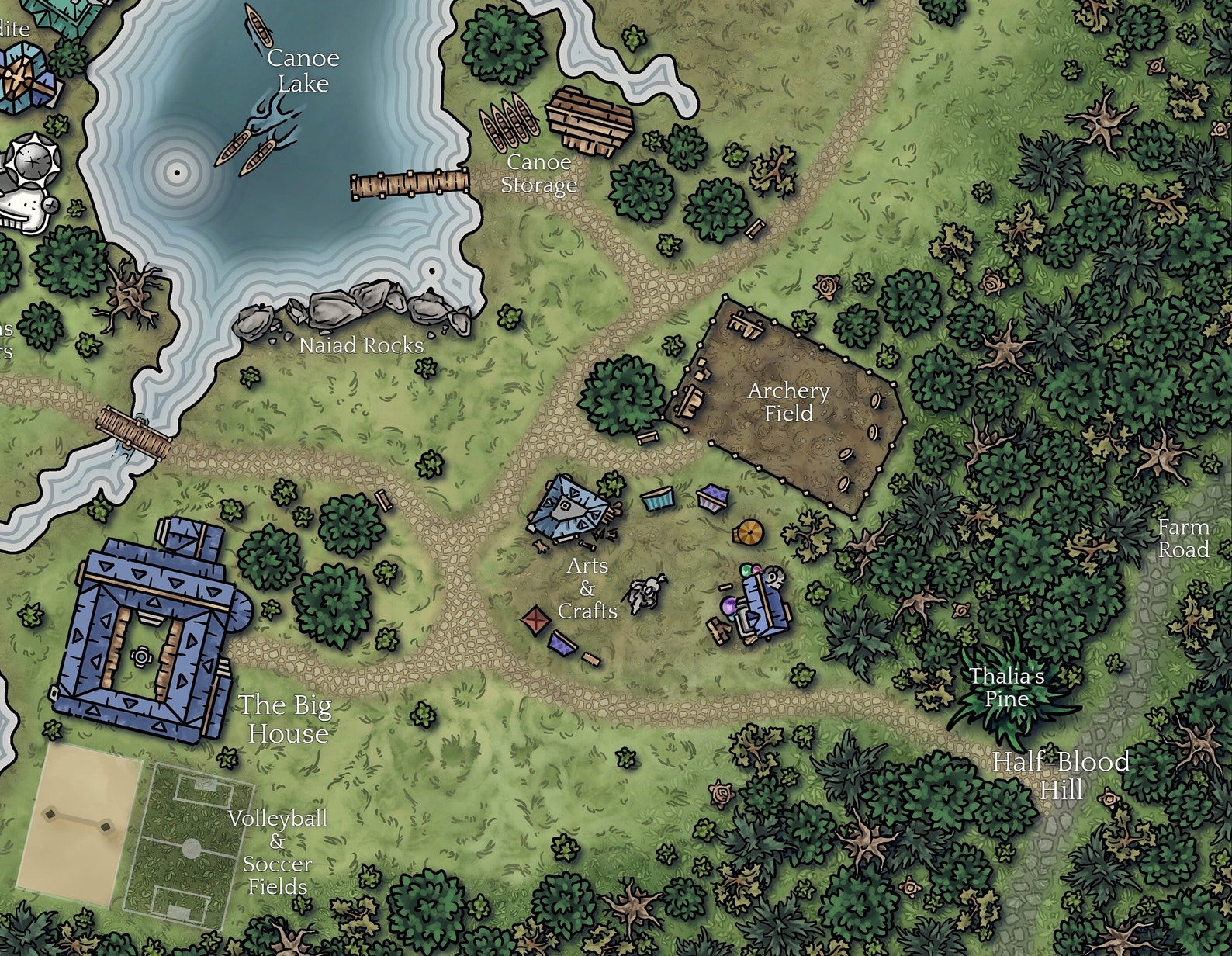 Camp Half-blood Map DIGITAL DOWNLOAD || Percy Jackson Camp Map || PJO ...