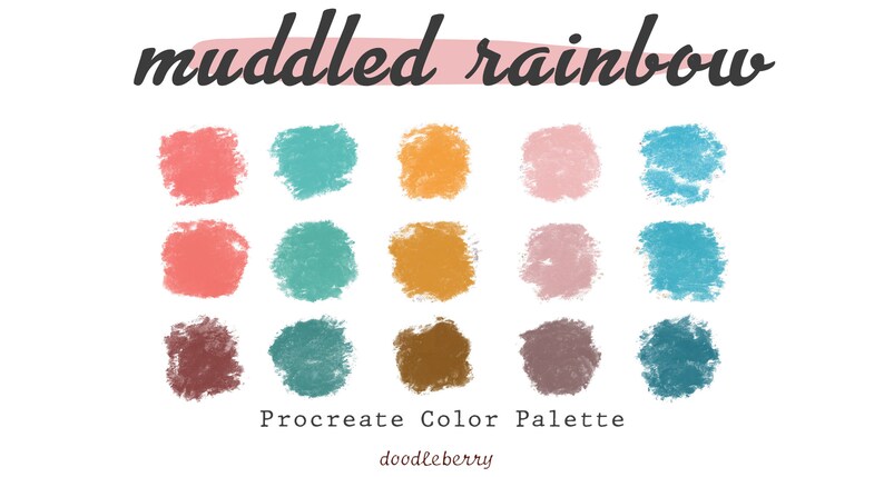 Muddled Rainbow Color Palette for Procreate - Etsy