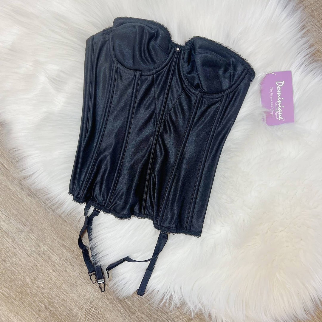 Vintage Dominique Satin Longline Bustier - Size 32B/34A - Etsy