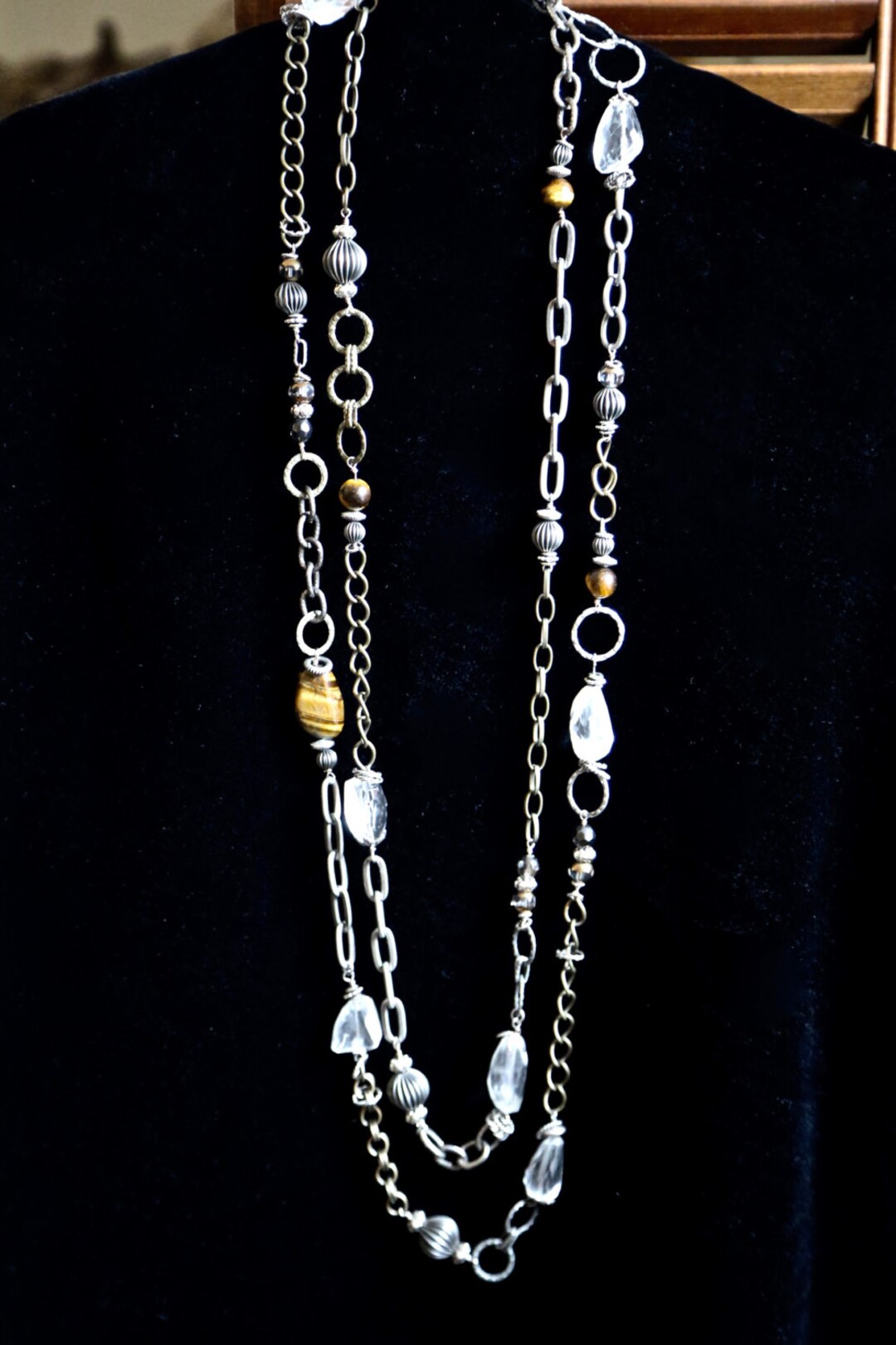 Swarovski Mixed Metal Strand Necklace - Etsy