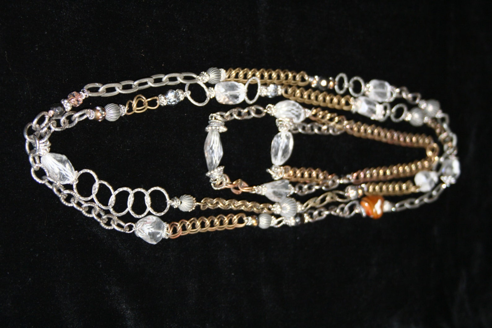 Swarovski Mixed Metal Strand Necklace - Etsy