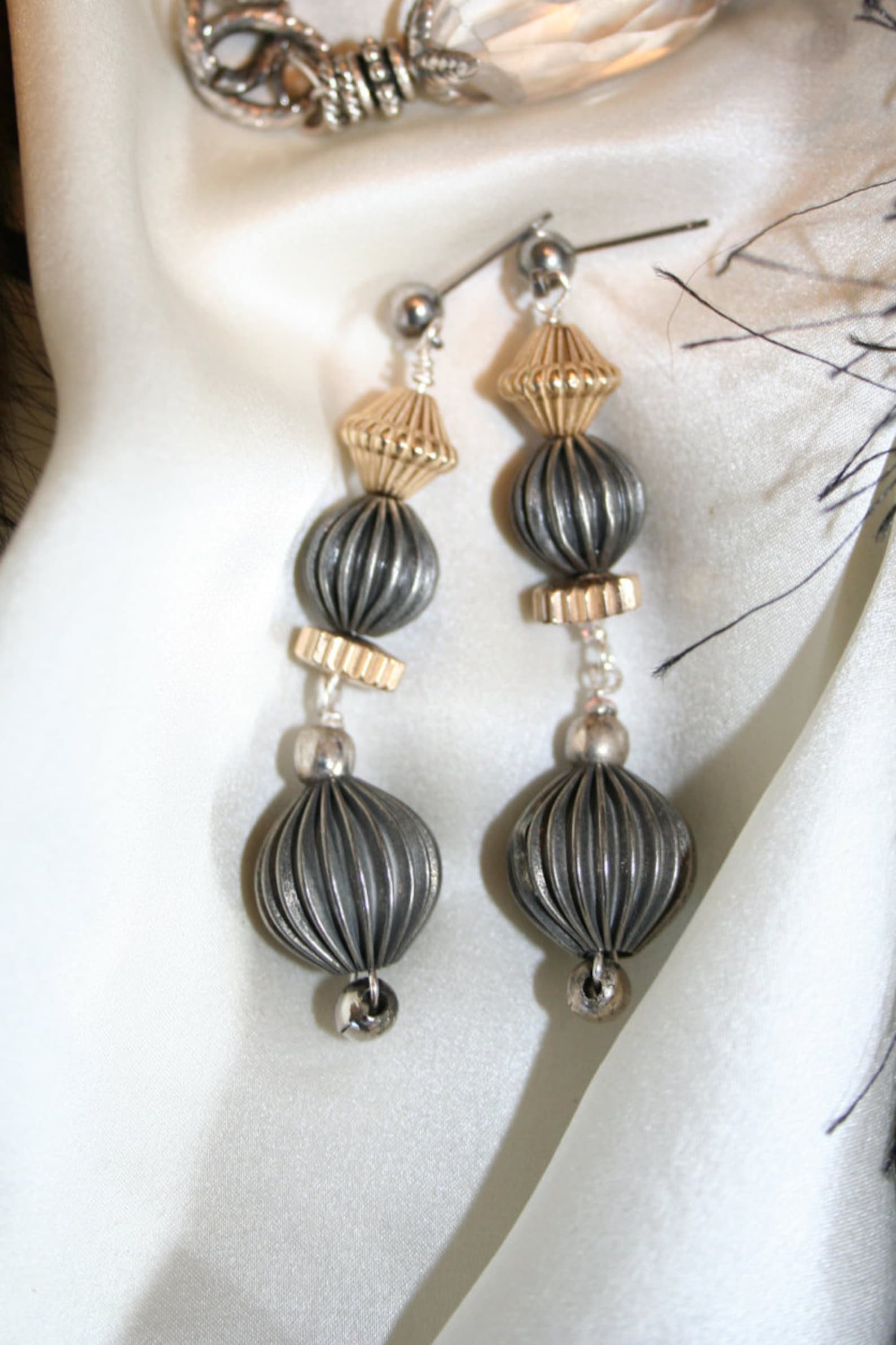 Mixed Metal Earrings - Etsy