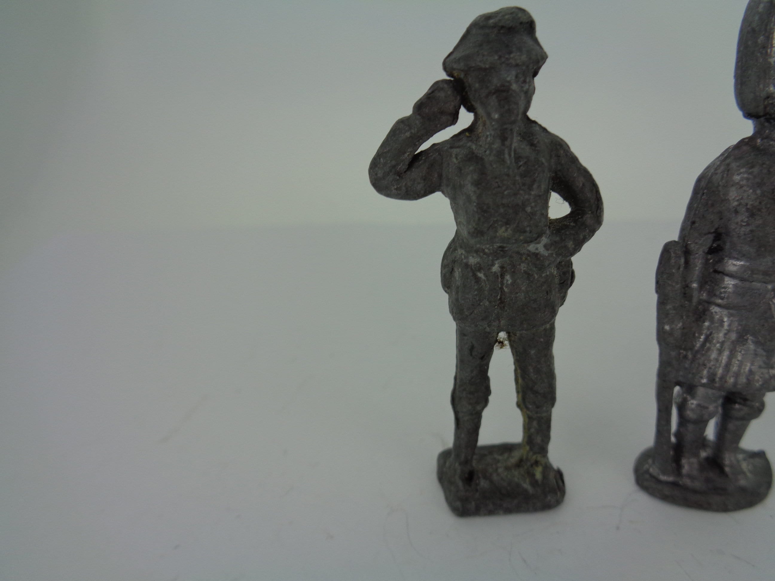 3x Vintage Metal 55mm Miniature Figures Unpainted - Etsy