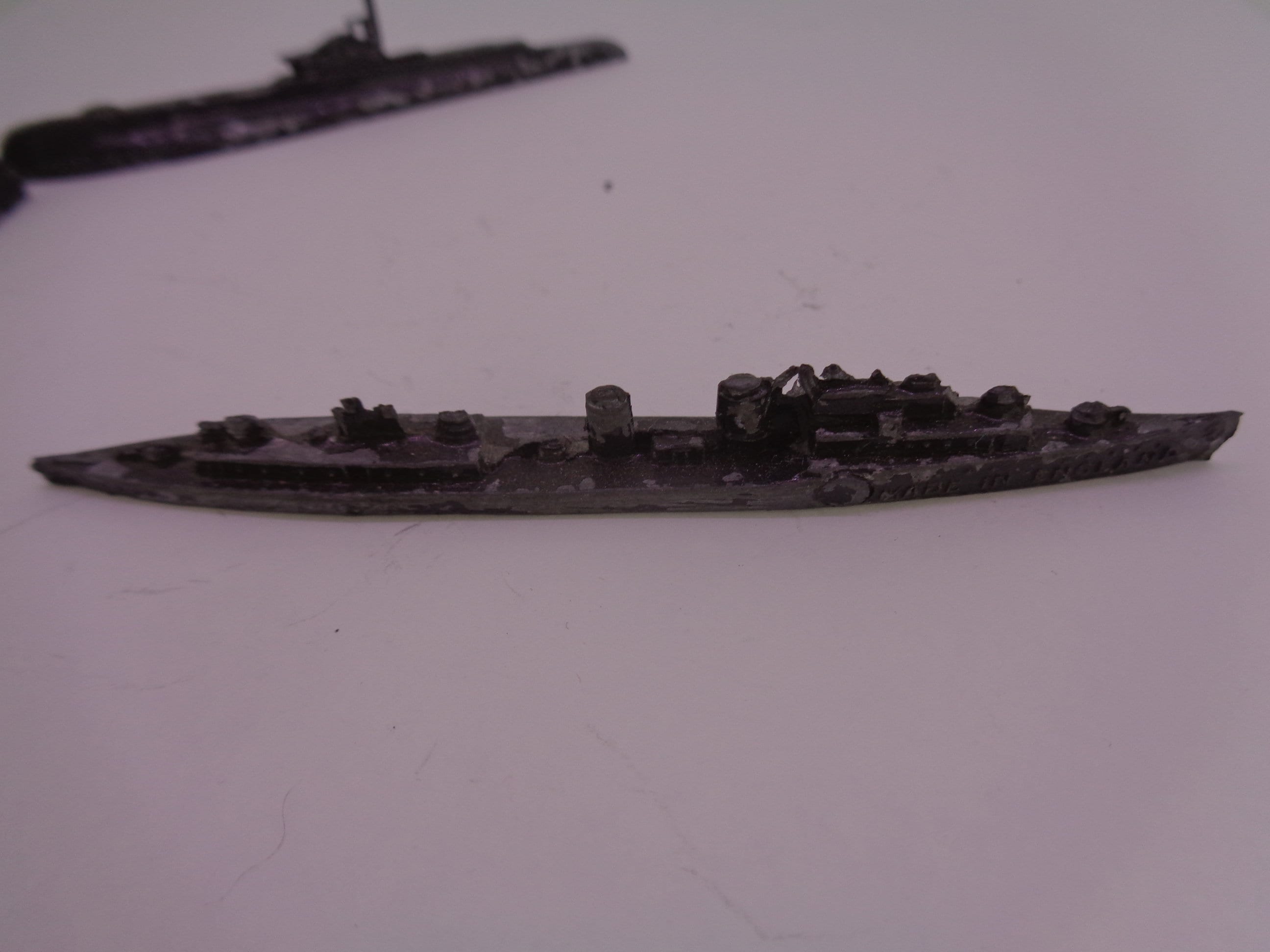 3x Vintage Timpo Toys Ships Waterline Miniature Model White Metal ...