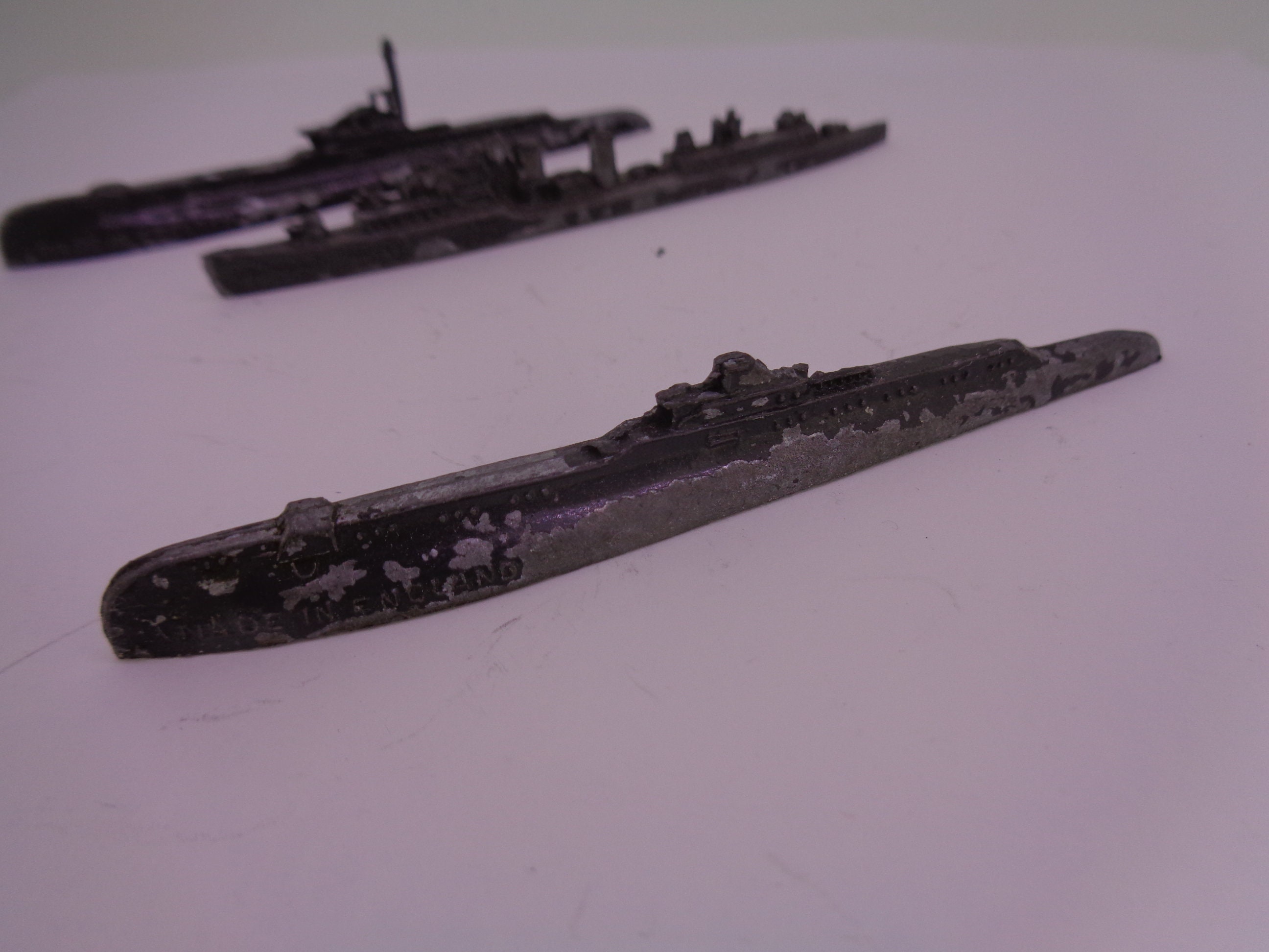 3x Vintage Timpo Toys Ships Waterline Miniature Model White Metal ...