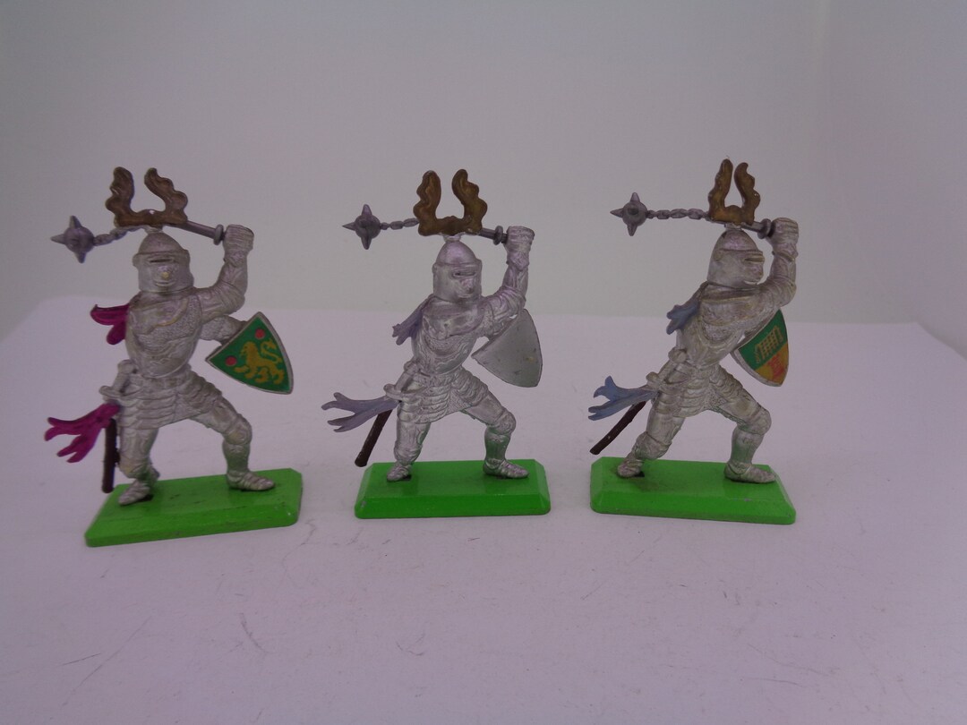 3x Vintage 1971 Britains Ltd Medieval Knights Figure Plastic Made in ...