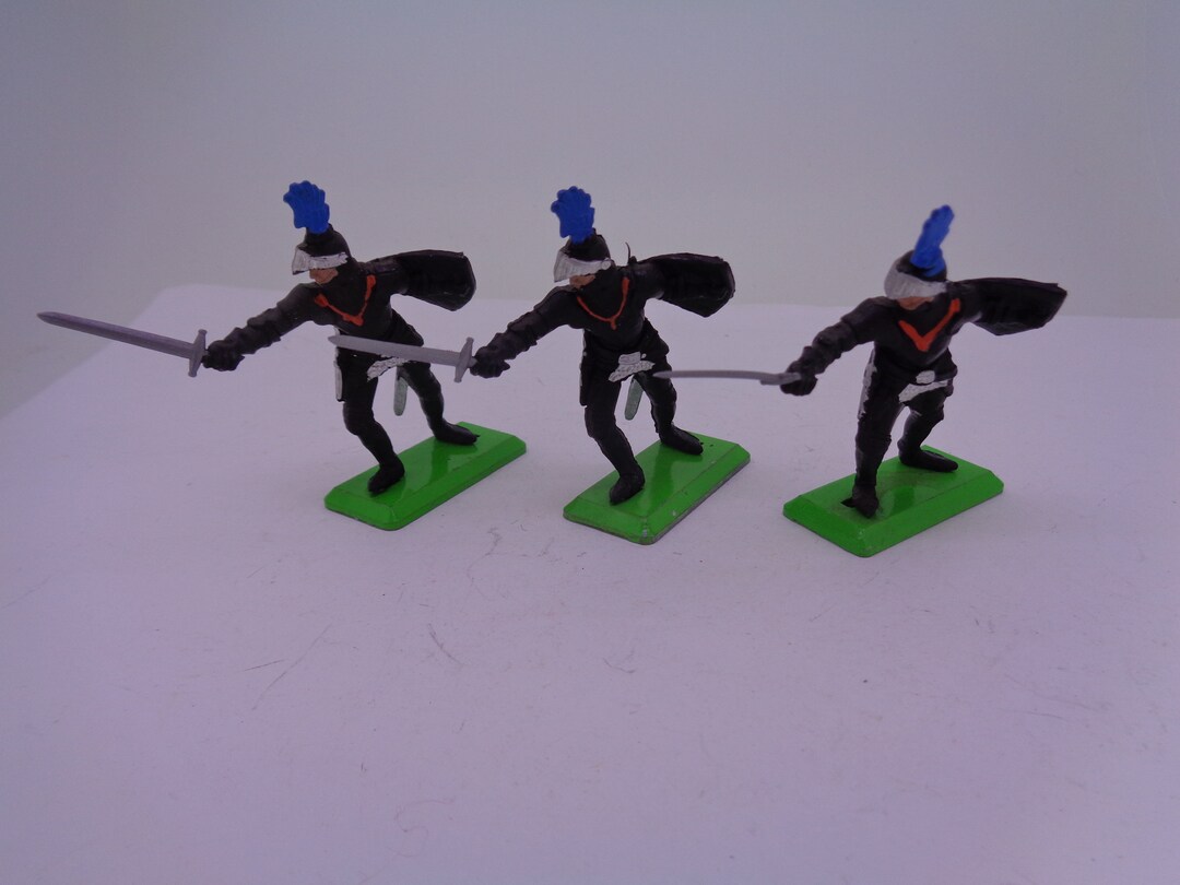 3x Vintage 1971 Britains Ltd Medieval Knights Figure Plastic Made in ...