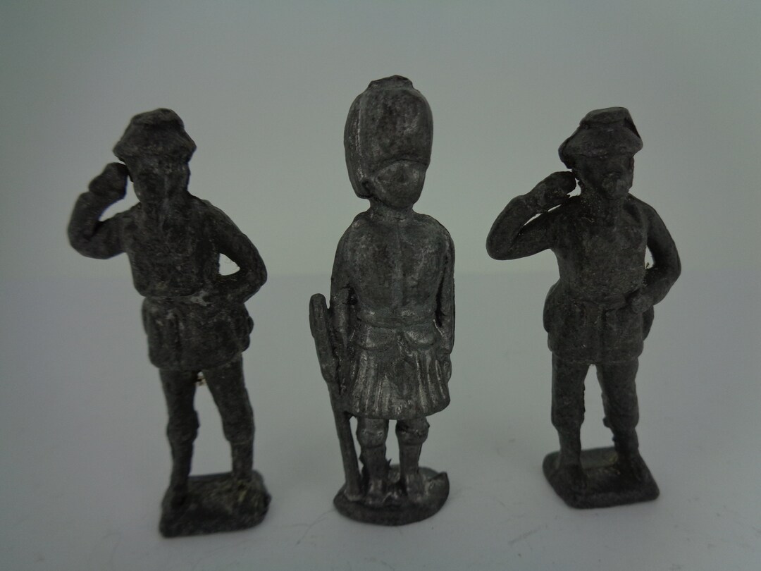 3x Vintage Metal 55mm Miniature Figures - Unpainted - Etsy