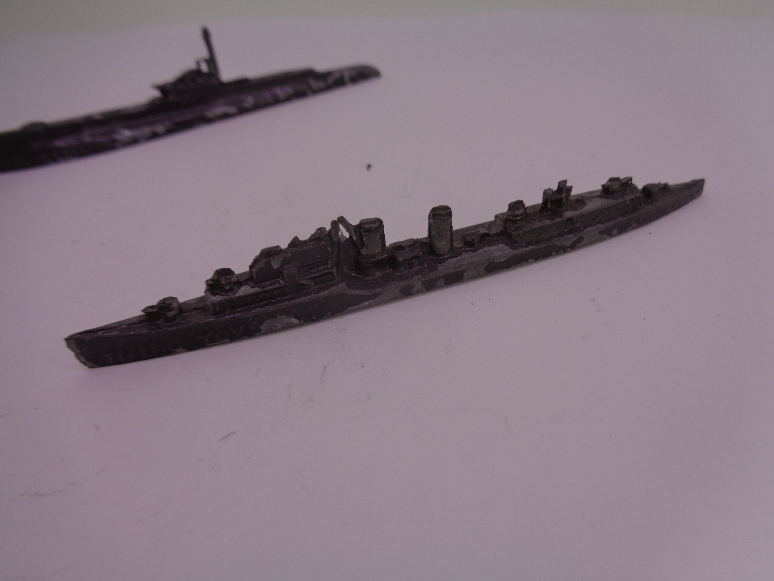 3x Vintage Timpo Toys Ships Waterline Miniature Model White Metal ...