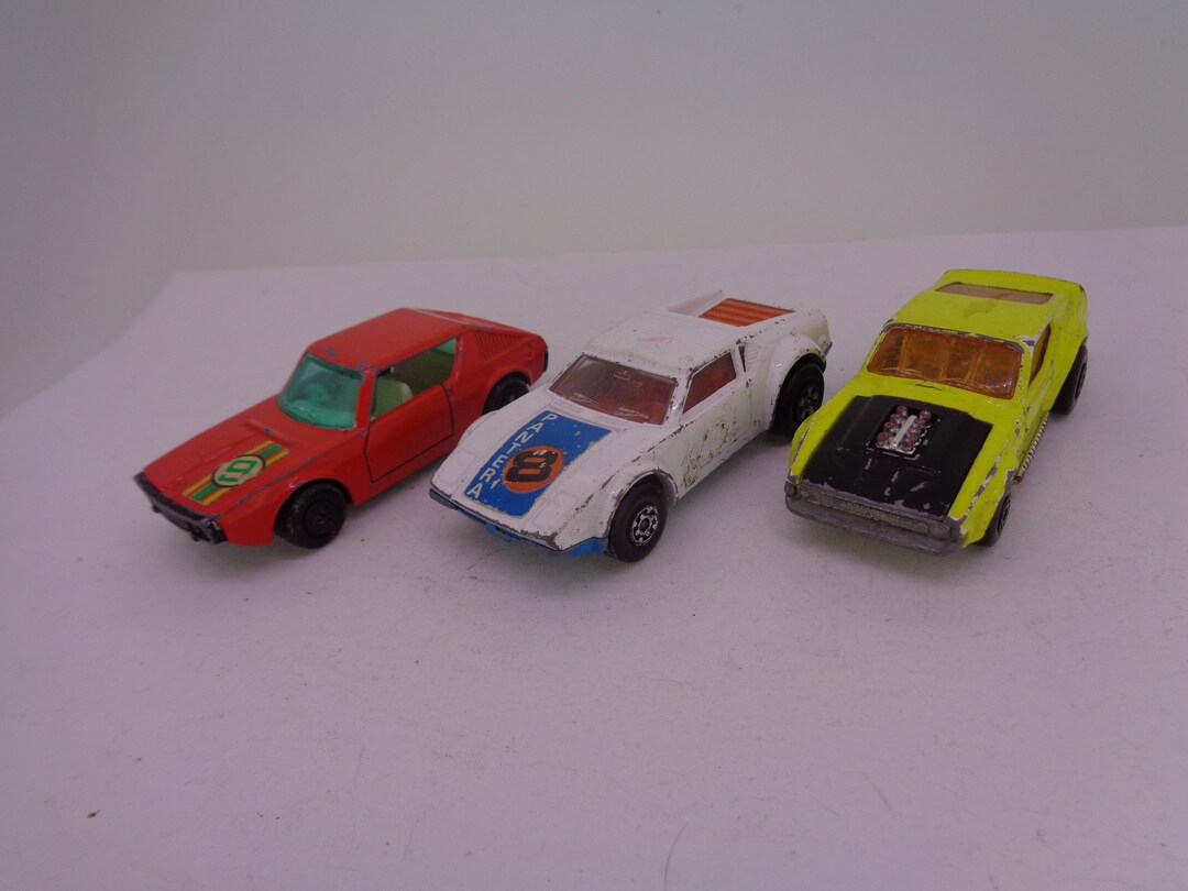 3x Vintage Matchbox Diecast - Boss Mustang, R17 TL, Tomaso Pantera ...
