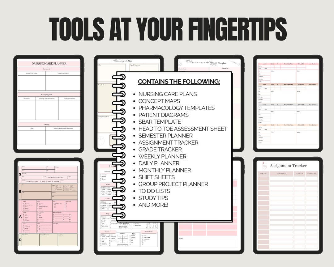 Nursing Templates & Planner - Nursing Student Tools and Resources - Etsy