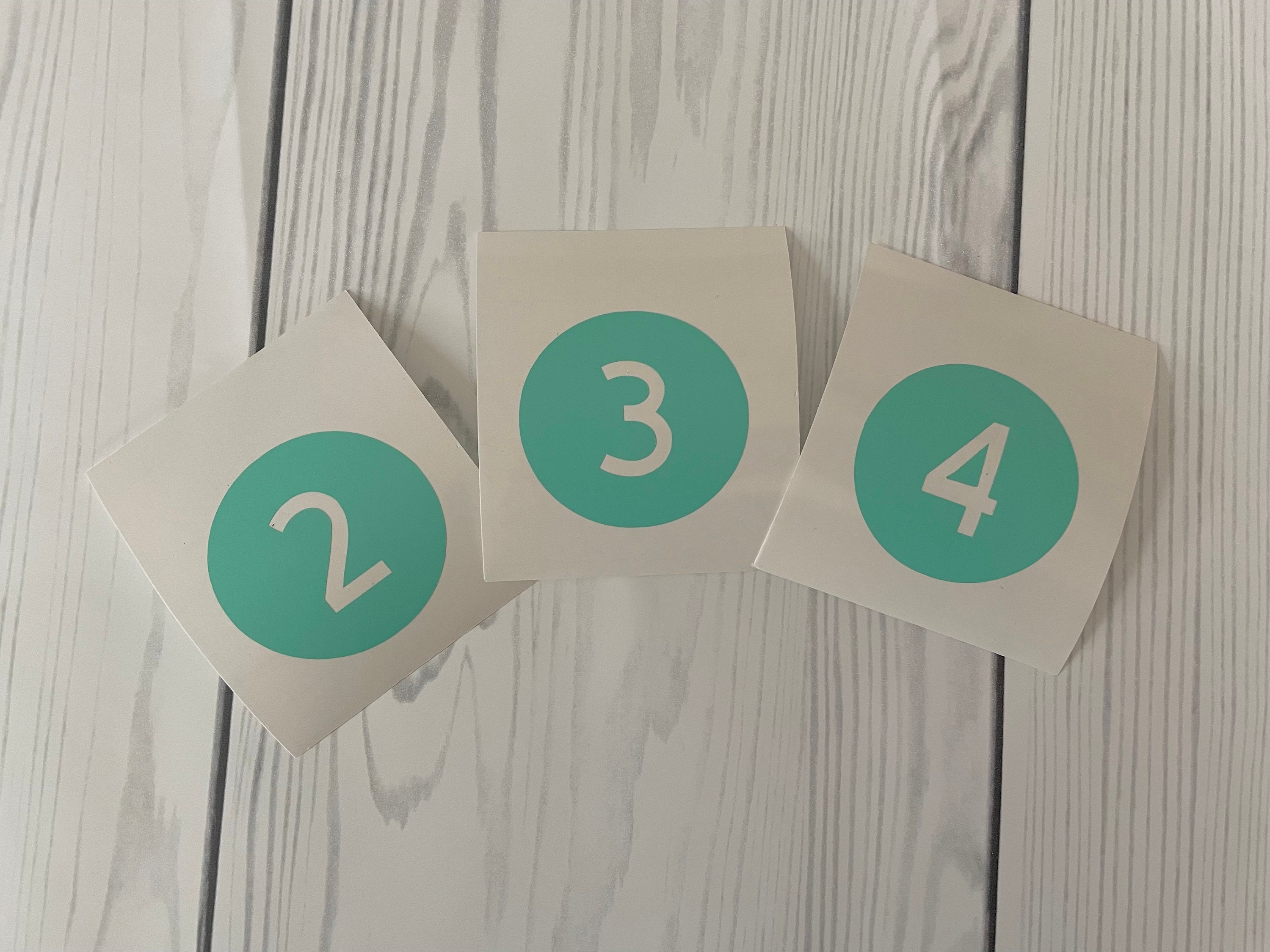 Green Custom Number Vinyl Floor Decals includes Number 1-20 Sea Foam ...