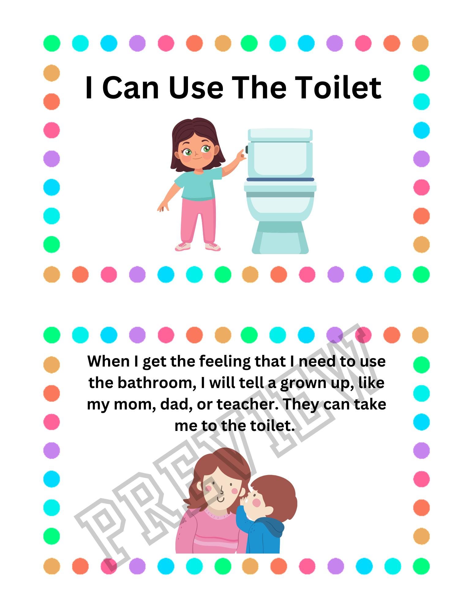 I Can Use the Toilet Social Story for Children, Potty Training, Digital ...