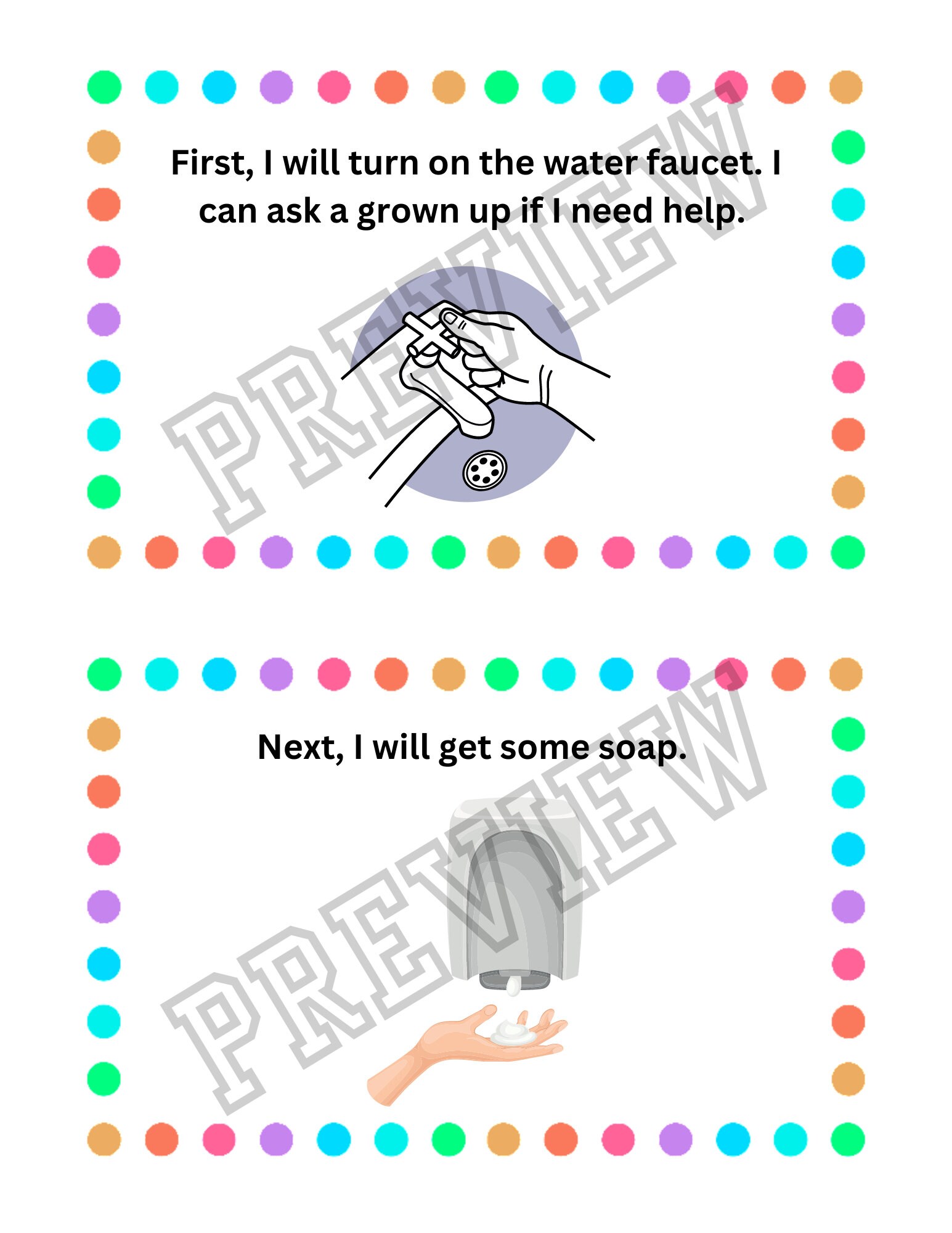 I Can Wash My Hands Social Story for Children, Digital Download, Social ...