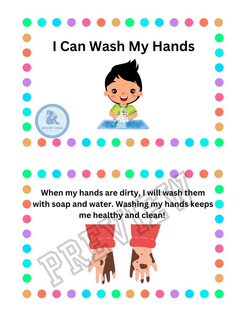 I Can Wash My Hands Social Story for Children, Digital Download, Social ...