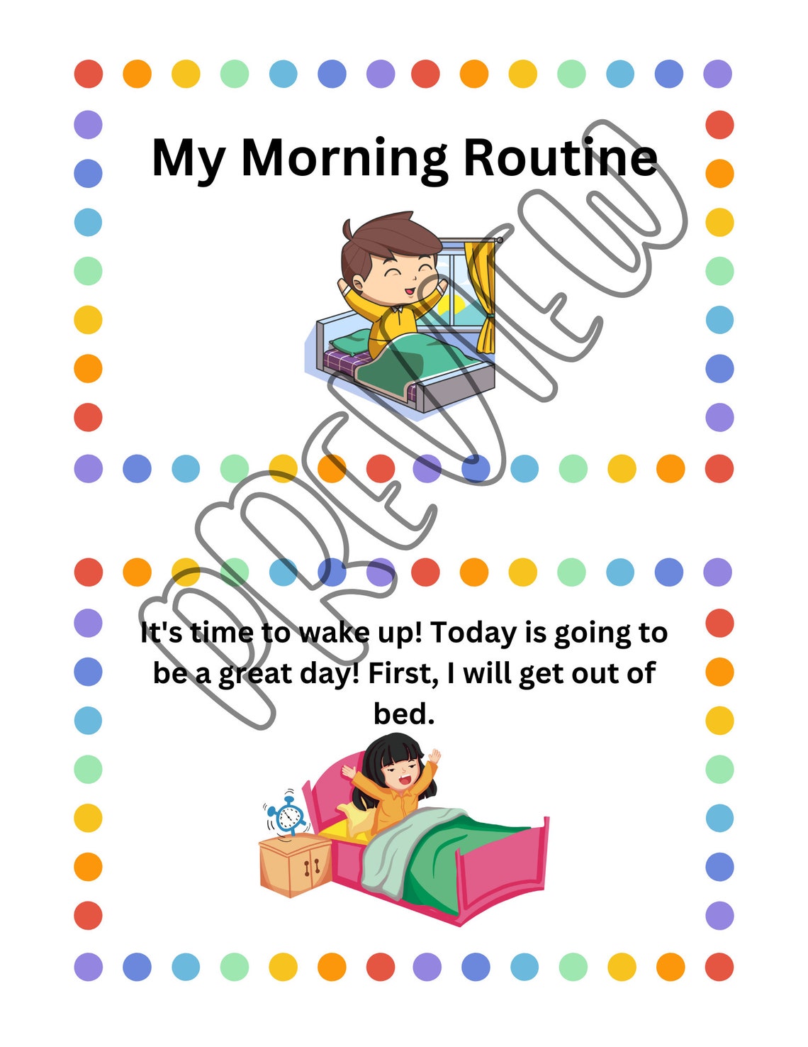 My Morning Routine Social Skills Story for Children, Digital Download ...