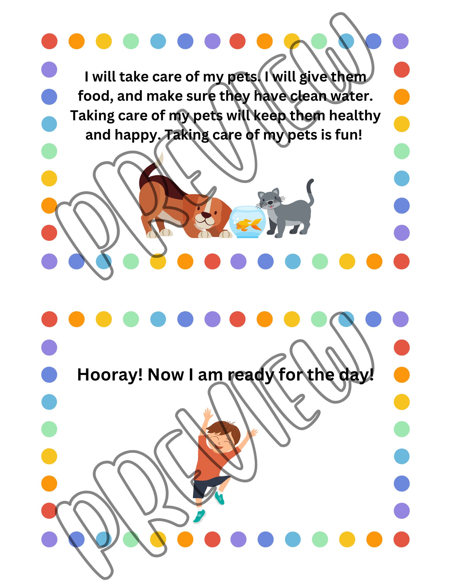 My Morning Routine Social Skills Story for Children, Digital Download ...