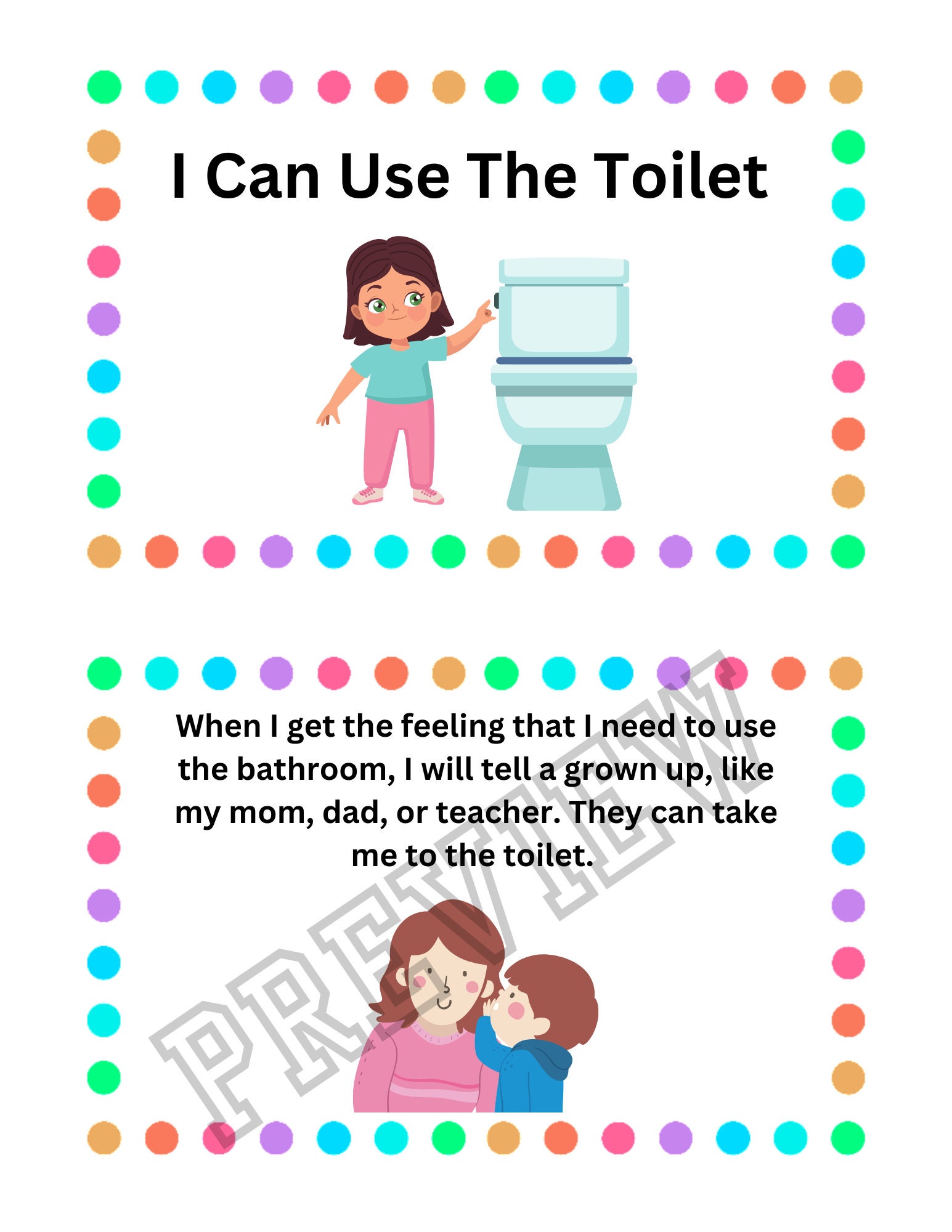 I Can Use the Toilet Social Story for Toileting, Potty Training, Self ...