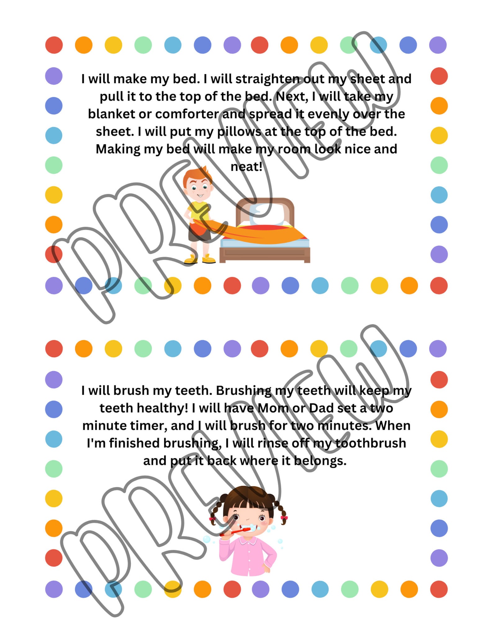 My Morning Routine Social Skills Story for Children, Digital Download ...