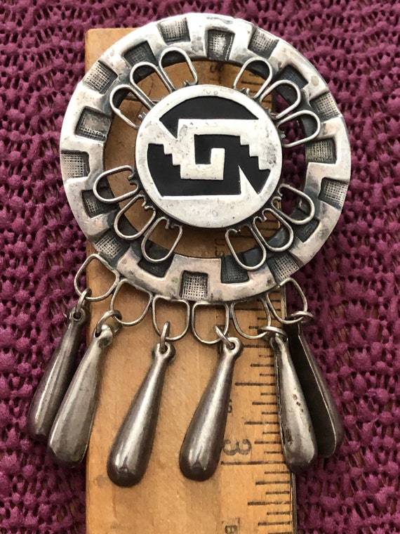 Vintage Mexican Pendant & Brooch Pin in Aztec Design … - Gem