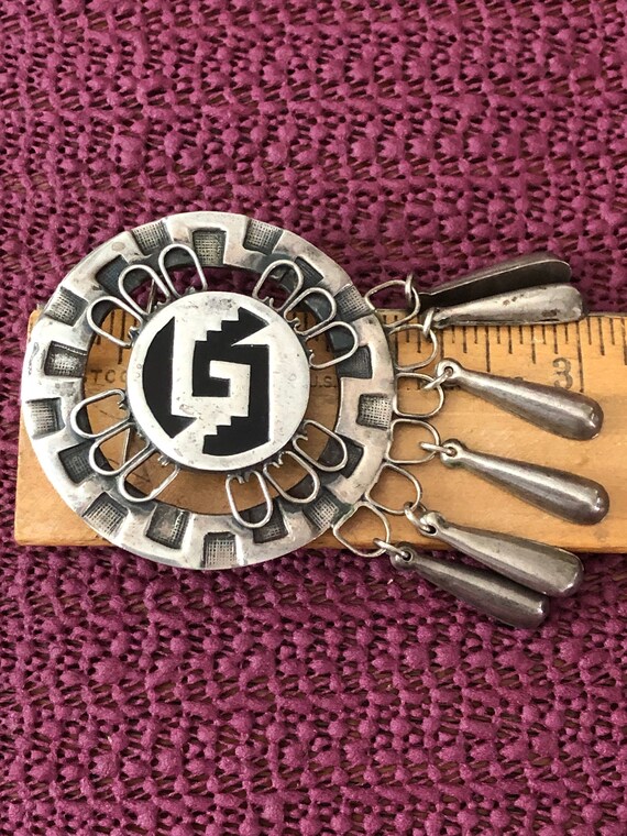 Vintage Mexican Pendant & Brooch Pin in Aztec Design … - Gem