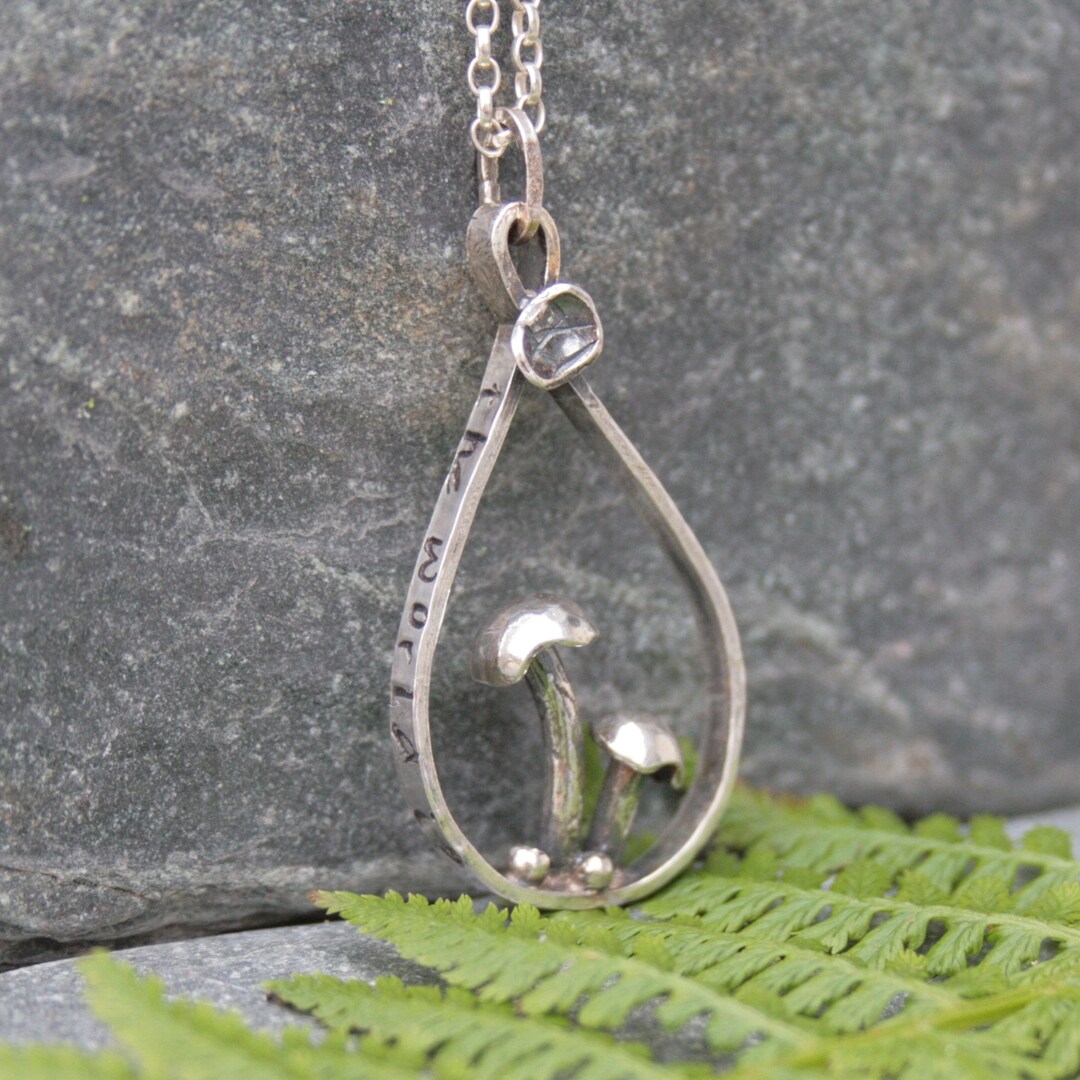 Sterling Silver Toadstool Necklace: Nature Inspired Woodland Pendant - Etsy