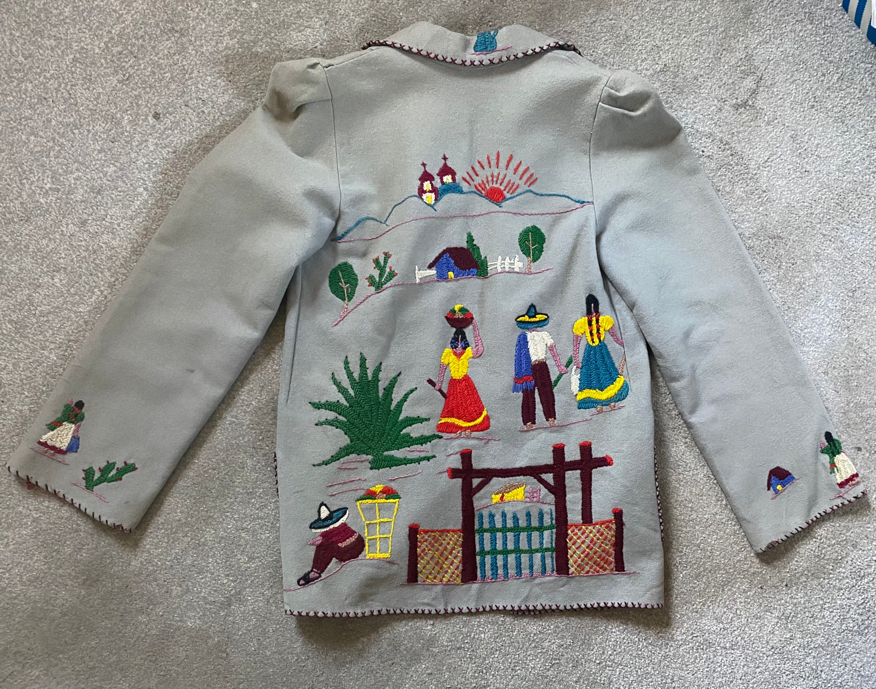 1940s Grey Mexican Tourist Jacket - Etsy