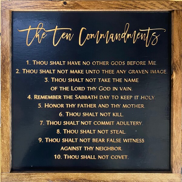 Ten Commandments Sign - Etsy