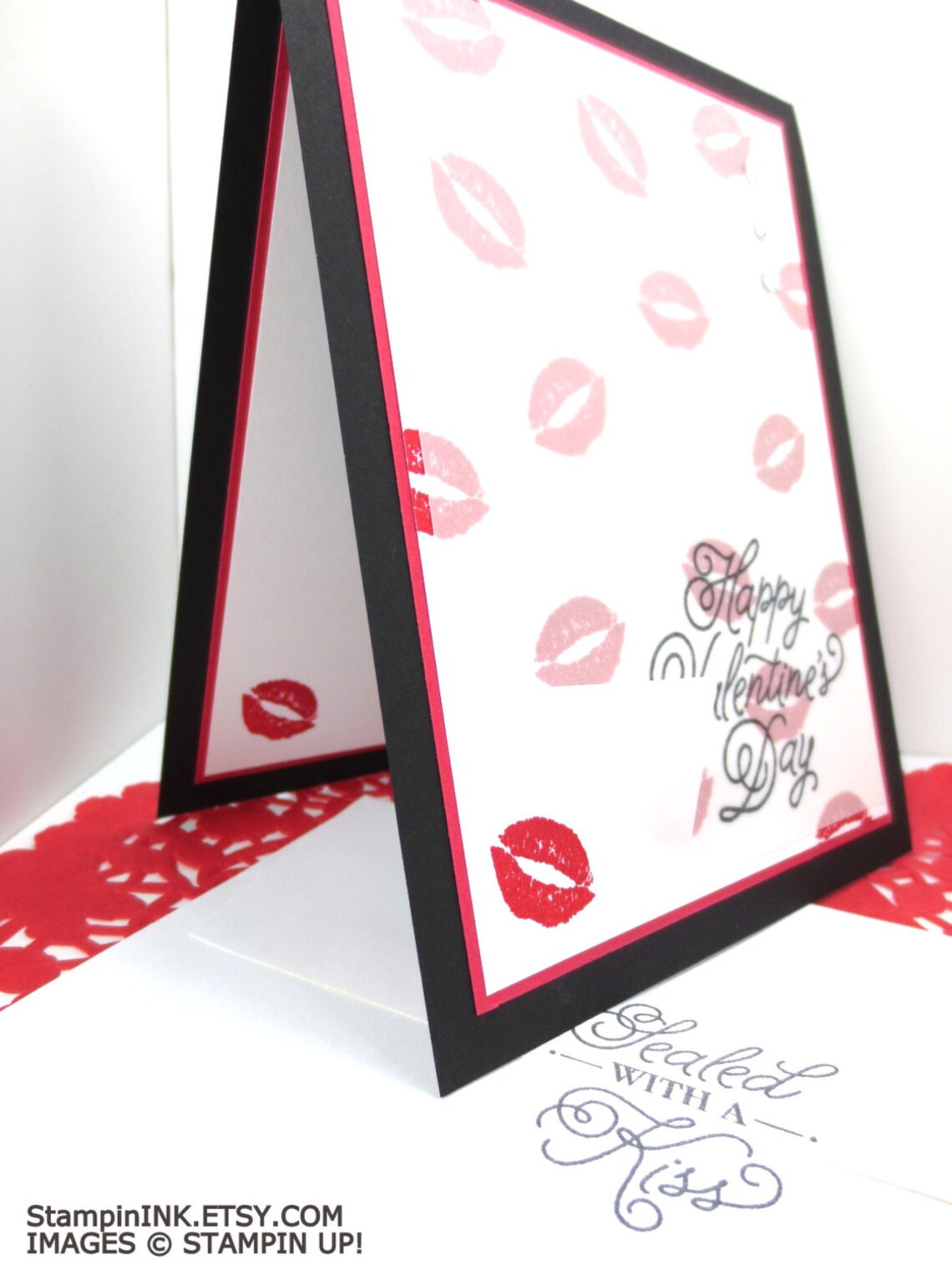 Valentine Kiss Card: Handmade Stampin Up Kiss Card Fun | Etsy
