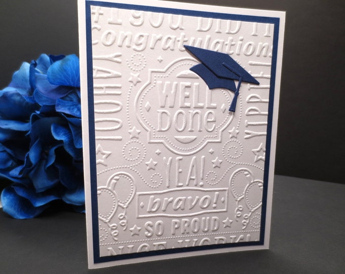 4 Graduation Embossed Cards: Handmade Happy Graduation Card You Choose ...