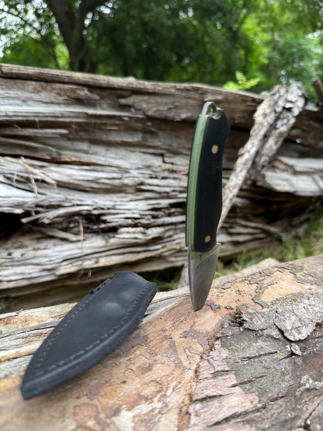 Fixed Blade Pocket Knife With Micarta Handle and Leather Sheath - Etsy