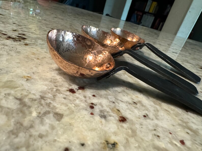 Hammered Copper and Forged Steel Coffee Scoop - Etsy