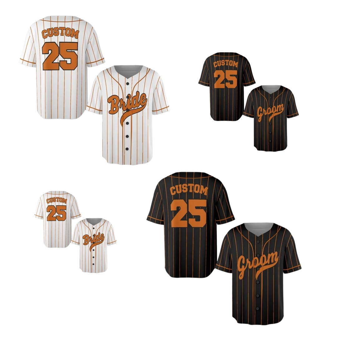 Bride and Groom Matching Baseball Jersey, Wedding Bride Groom Shirts ...