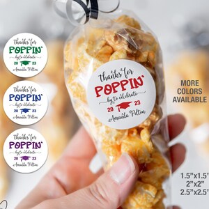Graduation Popcorn Stickers, Thanks for Popping by Graduation Stickers ...